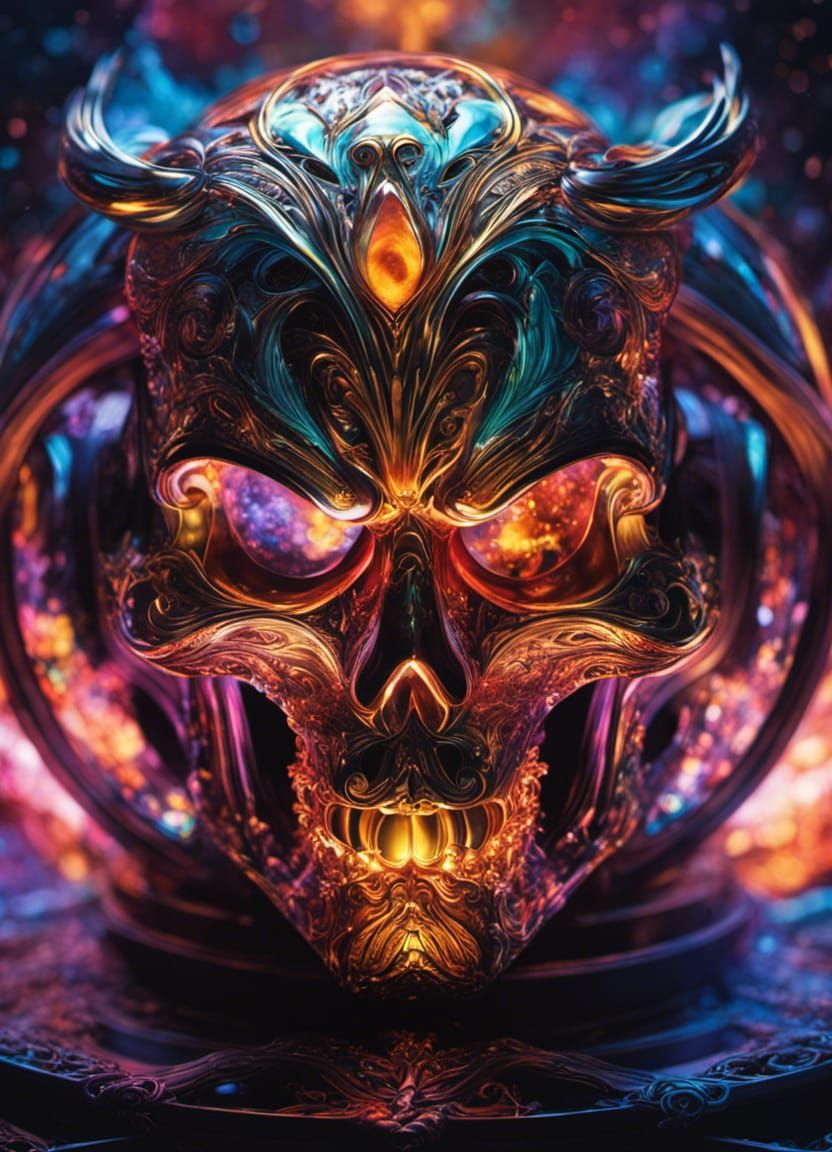 Blown Glass Demon Orb - AI Generated Artwork - NightCafe Creator