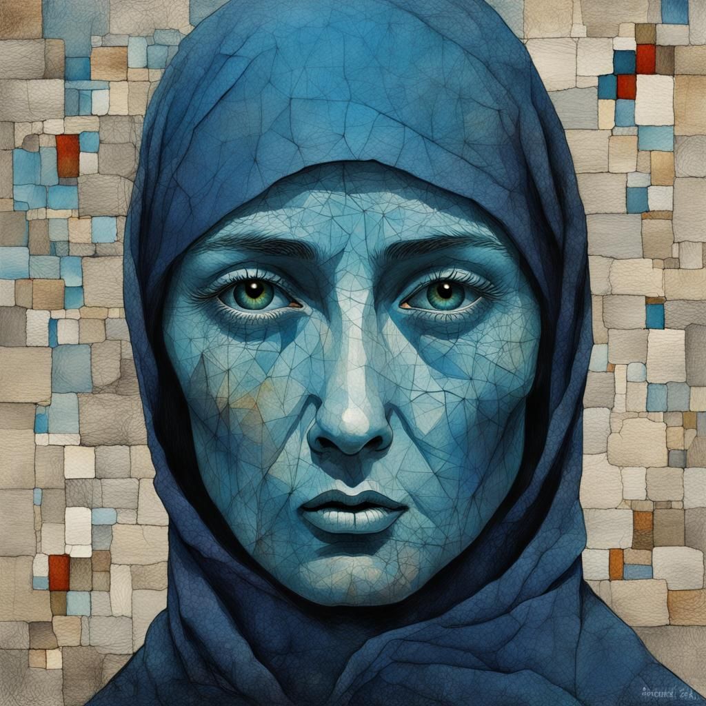 Fátima en azul - AI Generated Artwork - NightCafe Creator