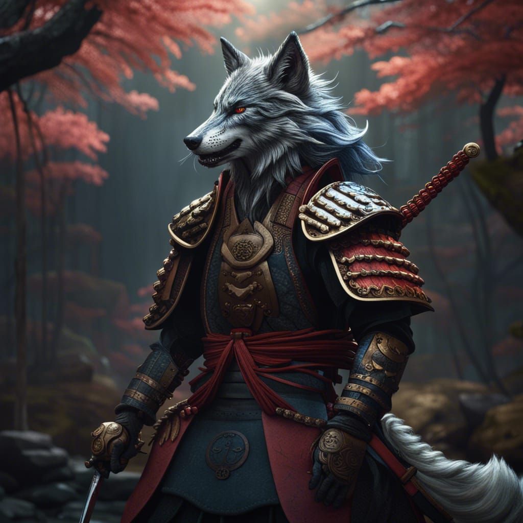 wolf samurai - AI Generated Artwork - NightCafe Creator