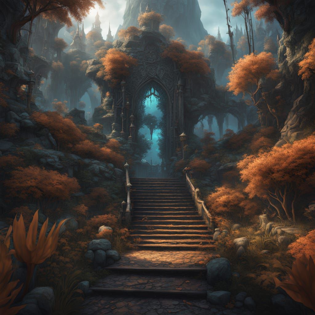 Vampire Cartographer Maps Mystical Forest Realm - AI Art