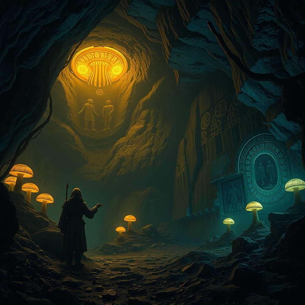 Ancient Cavern Reveals Lost Civilization's Secrets - AI Art