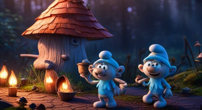 Smurfs! - AI Generated Artwork - NightCafe Creator