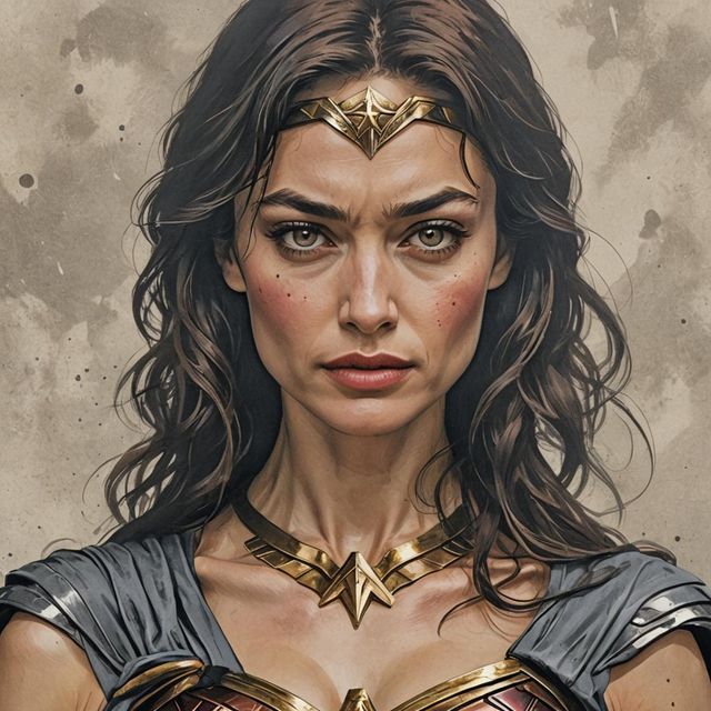 la actriz Olga Kurylenko como Wonder Woman de DC Comics. Usa fotos de ...