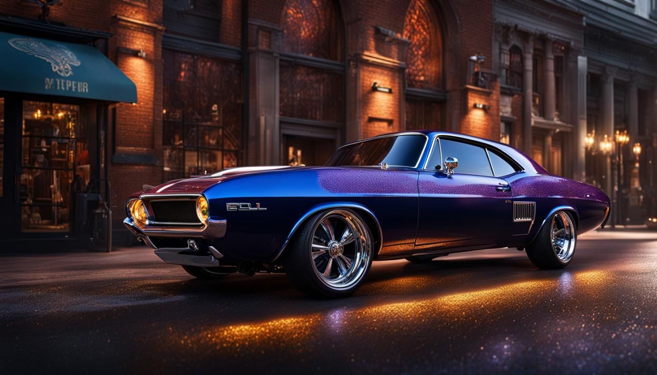 photorealistic final render of an epic intricate musclecar , full body ...