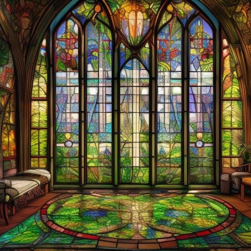 Stained Glass Window I - AI Generated Artwork - NightCafe Creator