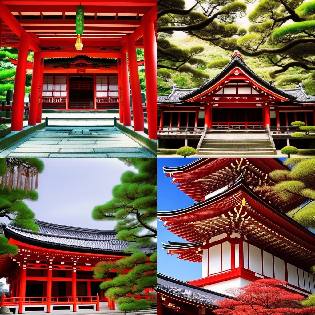 Beautiful Japanese temple designs, digital photo - AI Generated Artwork ...
