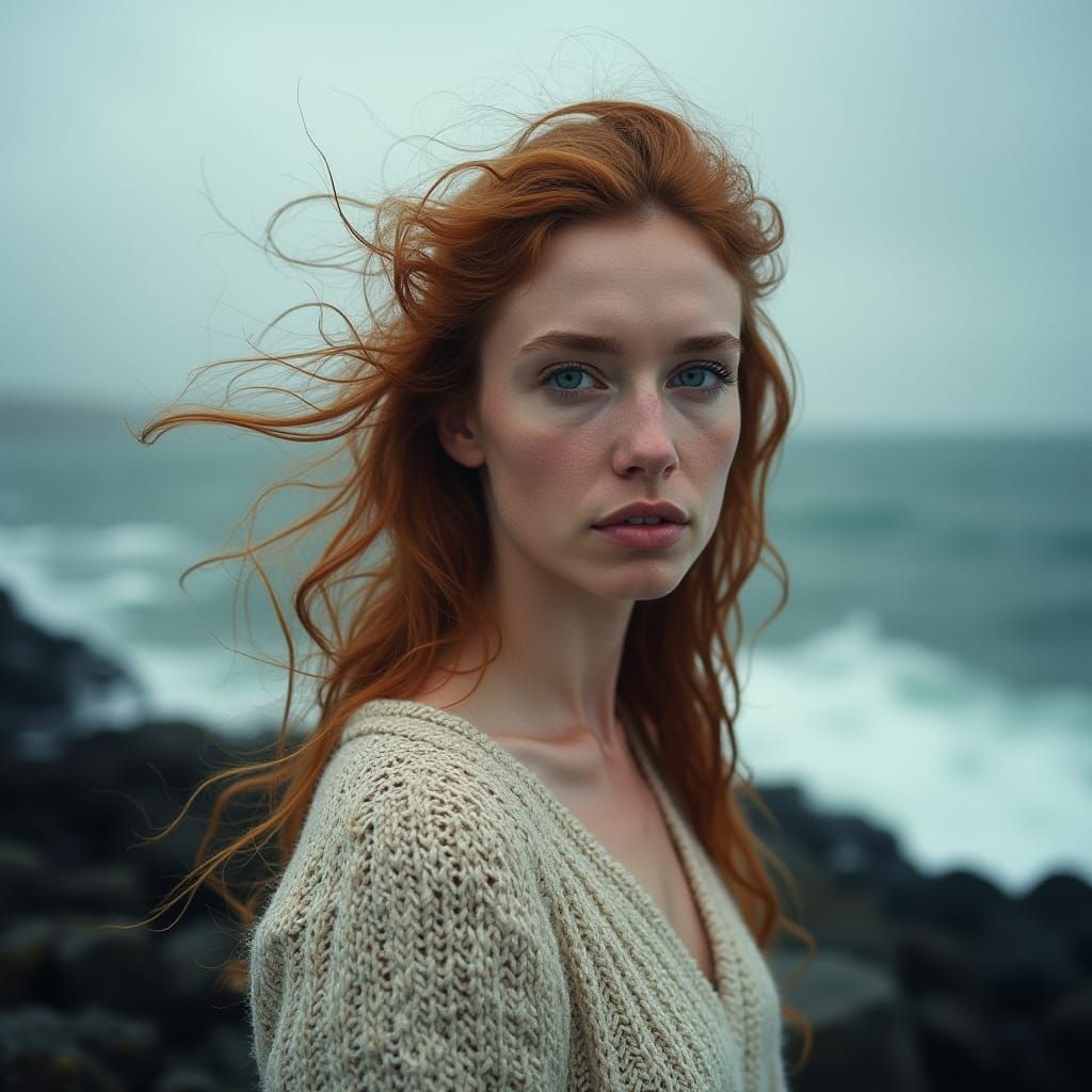 Hyperrealistic Portrait of a Contemplative Irish W... - AI Art