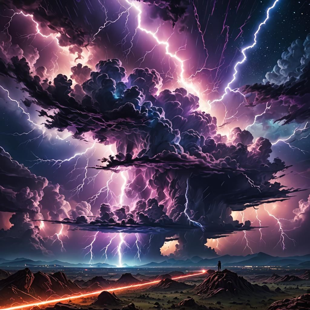 Lightning storms - Cosmic Celestial Light Show with Electrif...