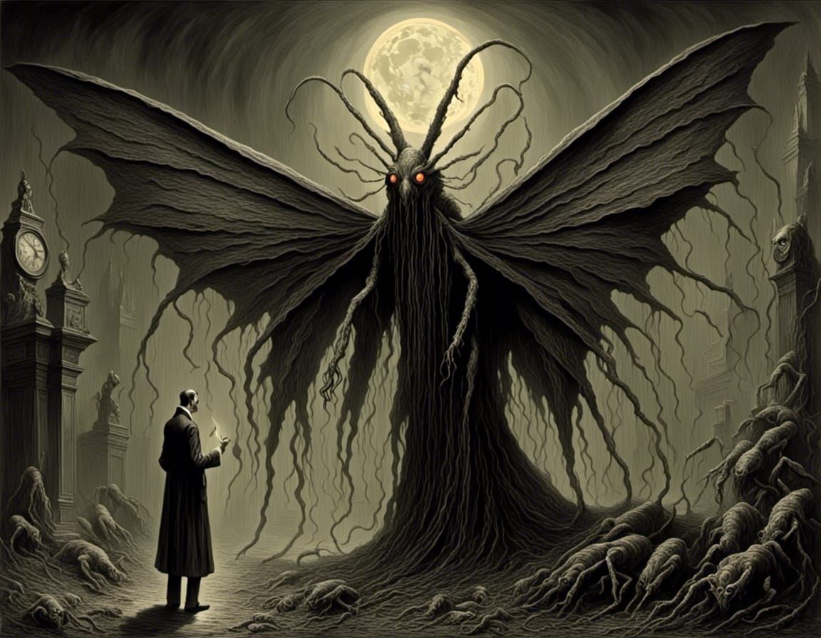 The eldritch mothman - AI Generated Artwork - NightCafe Creator