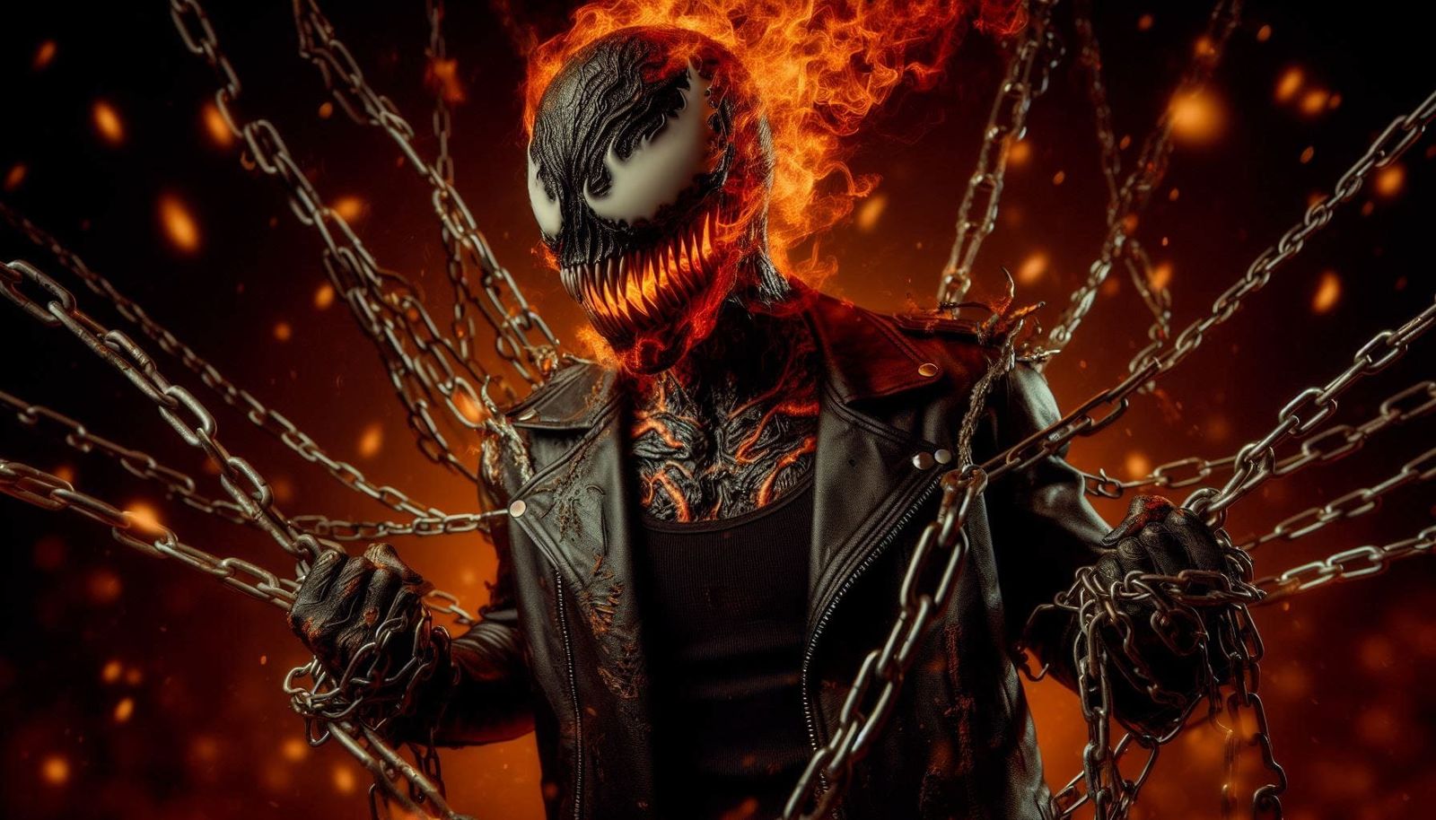 Venomized Ghost Rider (2) - AI Generated Artwork - NightCafe Creator