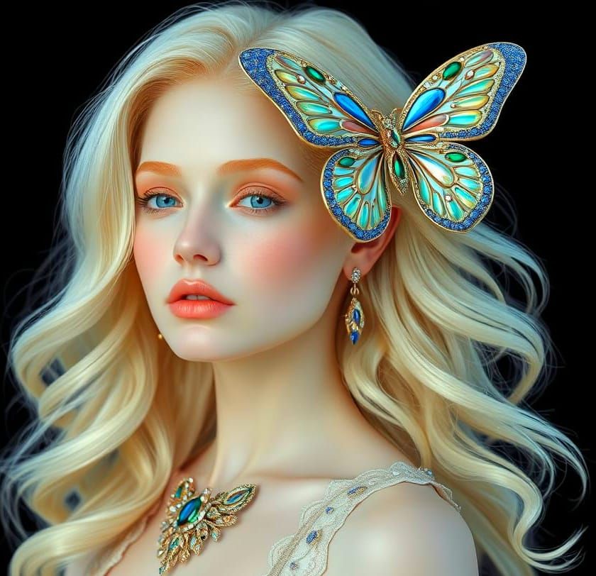 Beauty & the Butterfly - Hyper-Realistic Baroque Beauty in A...