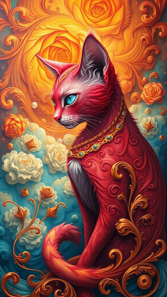 Rose Cat Whispers Moebius complementary colors cool colors deep color ...