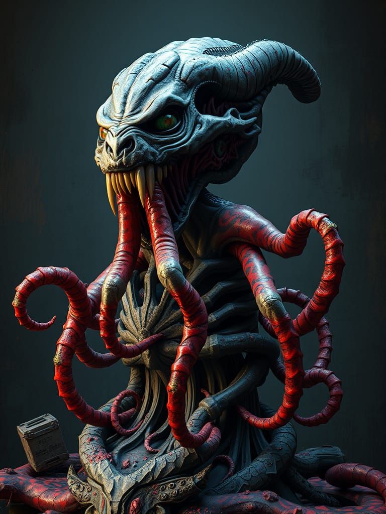 Eldritch Horror Unleashed in Grotesque Cyberpunk A... - AI Art