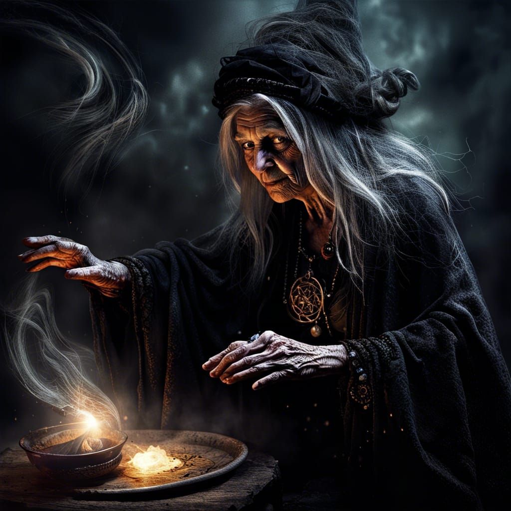 Witchcraft, Storybook Illustration, mystical powers, horror, evil ...