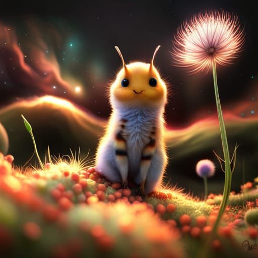 Alien bee on Nebula - AI Generated Artwork - NightCafe Creator