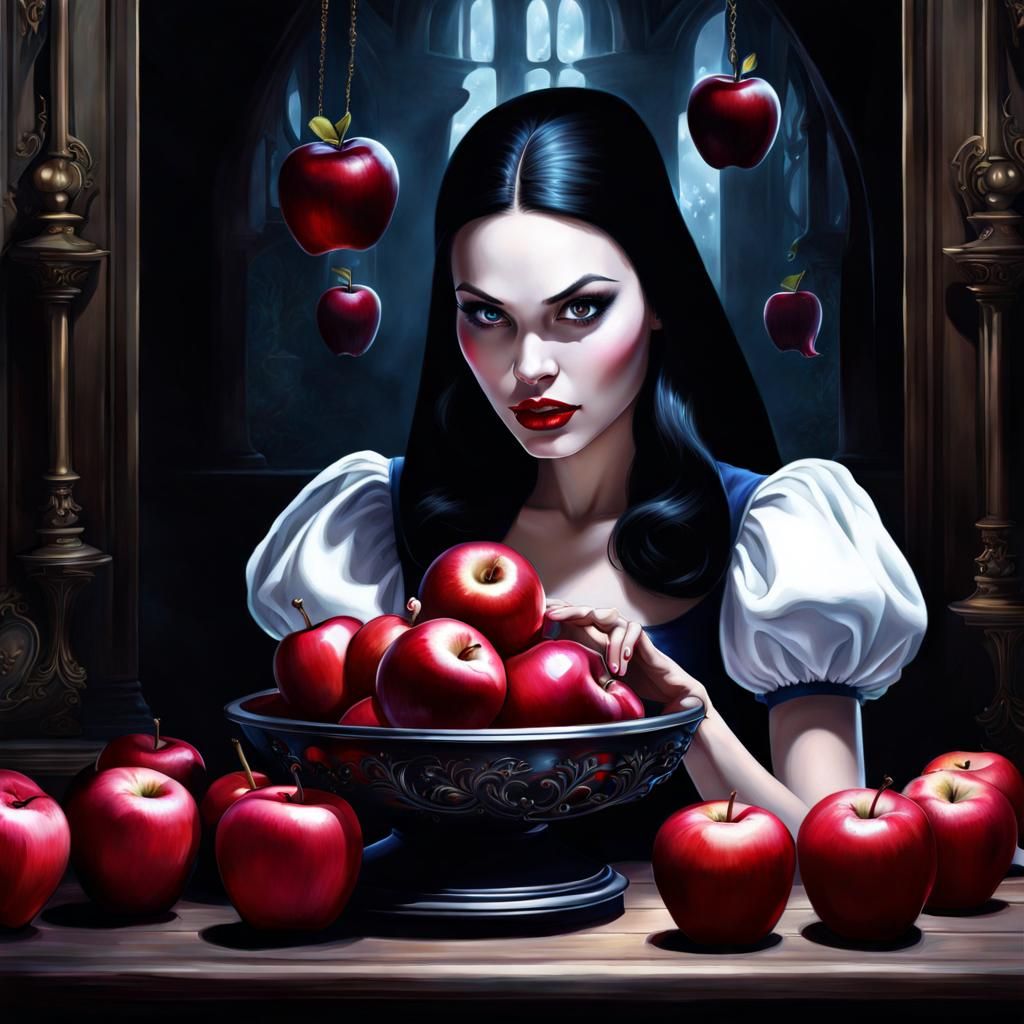 Snow White Making Poison Apples - AI Generated Artwork - NightCafe Creator