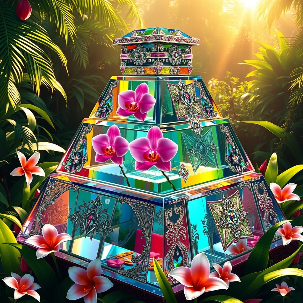 Challenge Cubes - cubism Art: Aztec Pyramide made of cubes on top a ...