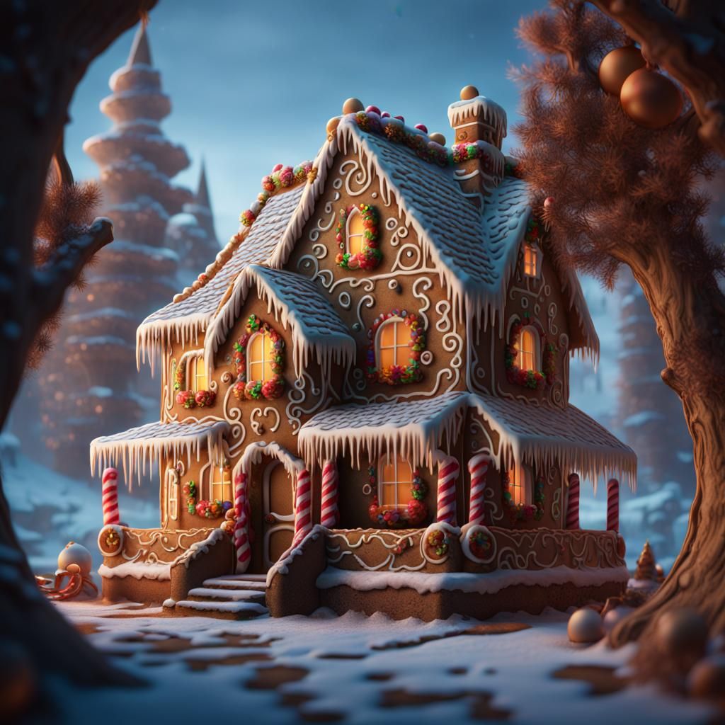 Gingerbread house - AI Generated Artwork - NightCafe Creator