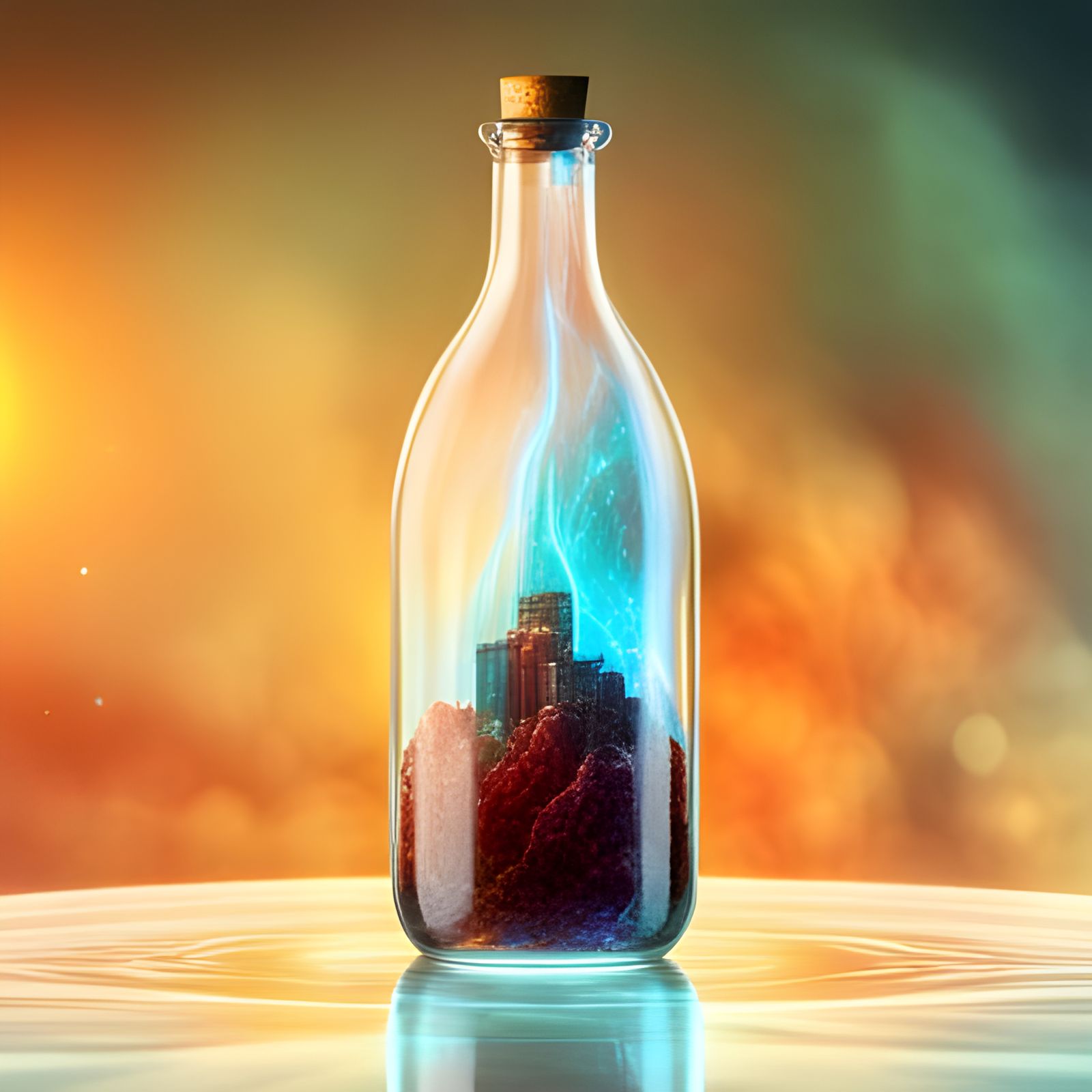 Worlds within bottles, the cosmic explosion. - AI Generated Artwork - NightCafe Creator