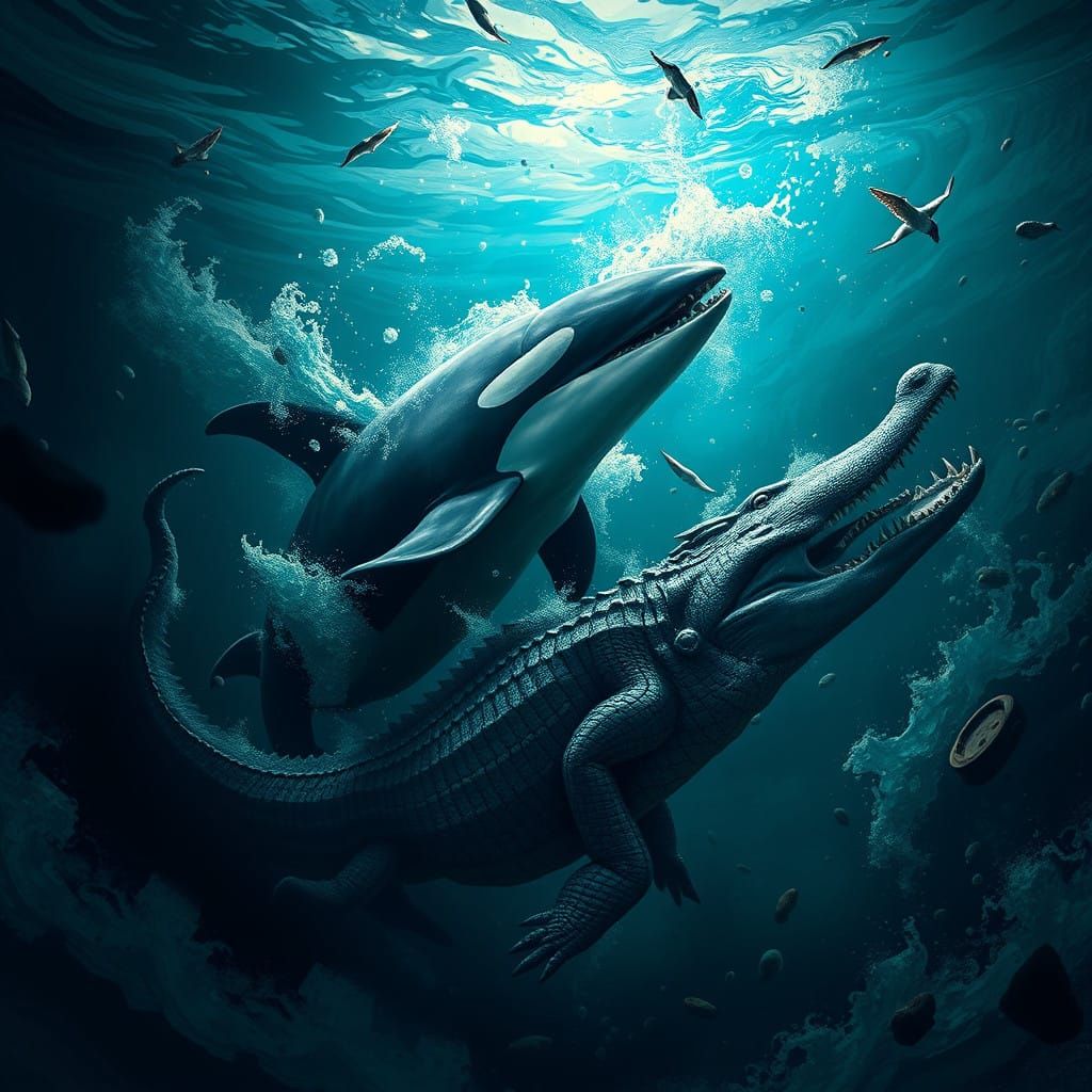 Battle of the Seas. - Monstrous Oceanic Warriors Clash in a ...