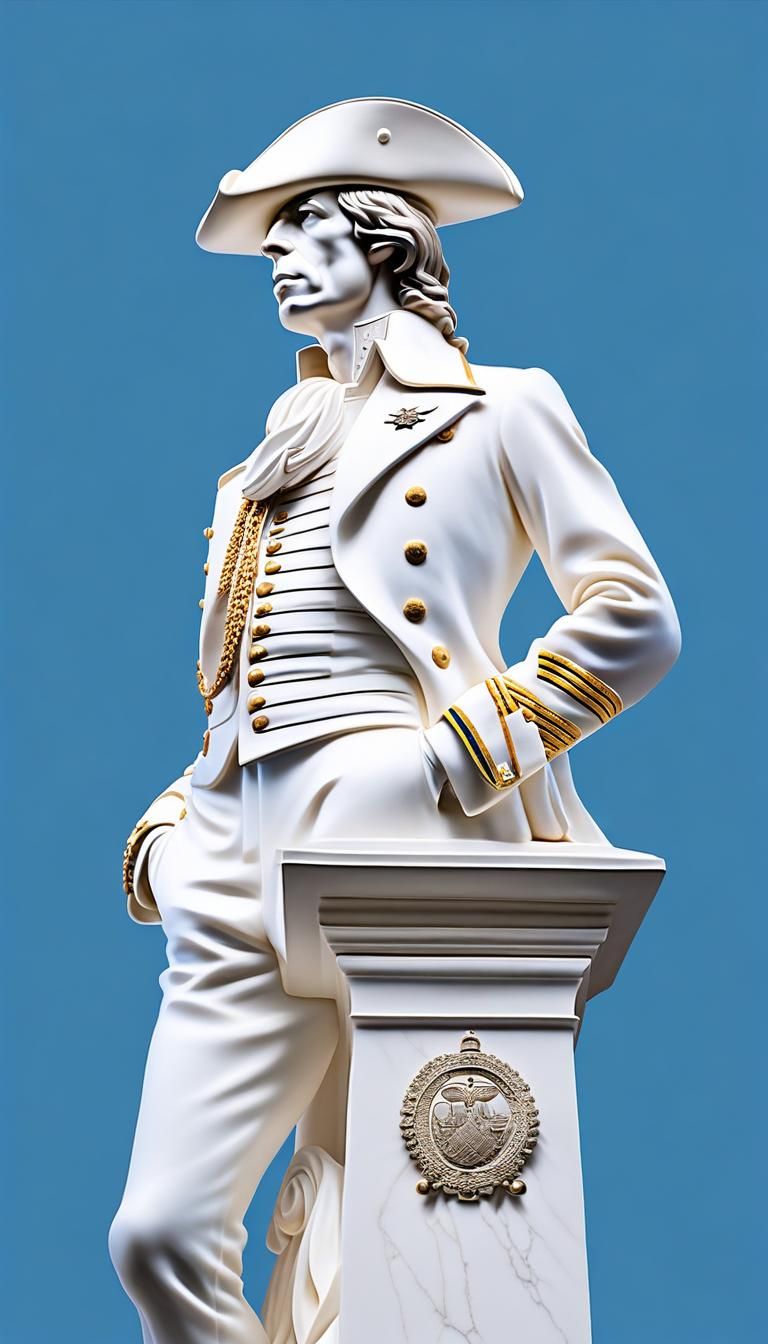 A Solid White Marble Full-Body statue of Mick Jagger as an English ...