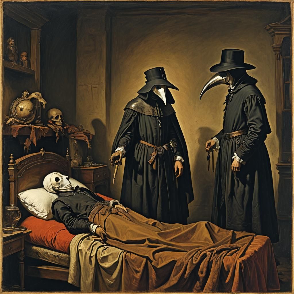 A plague doctor tends to a patient - AI Generated Artwork - NightCafe ...