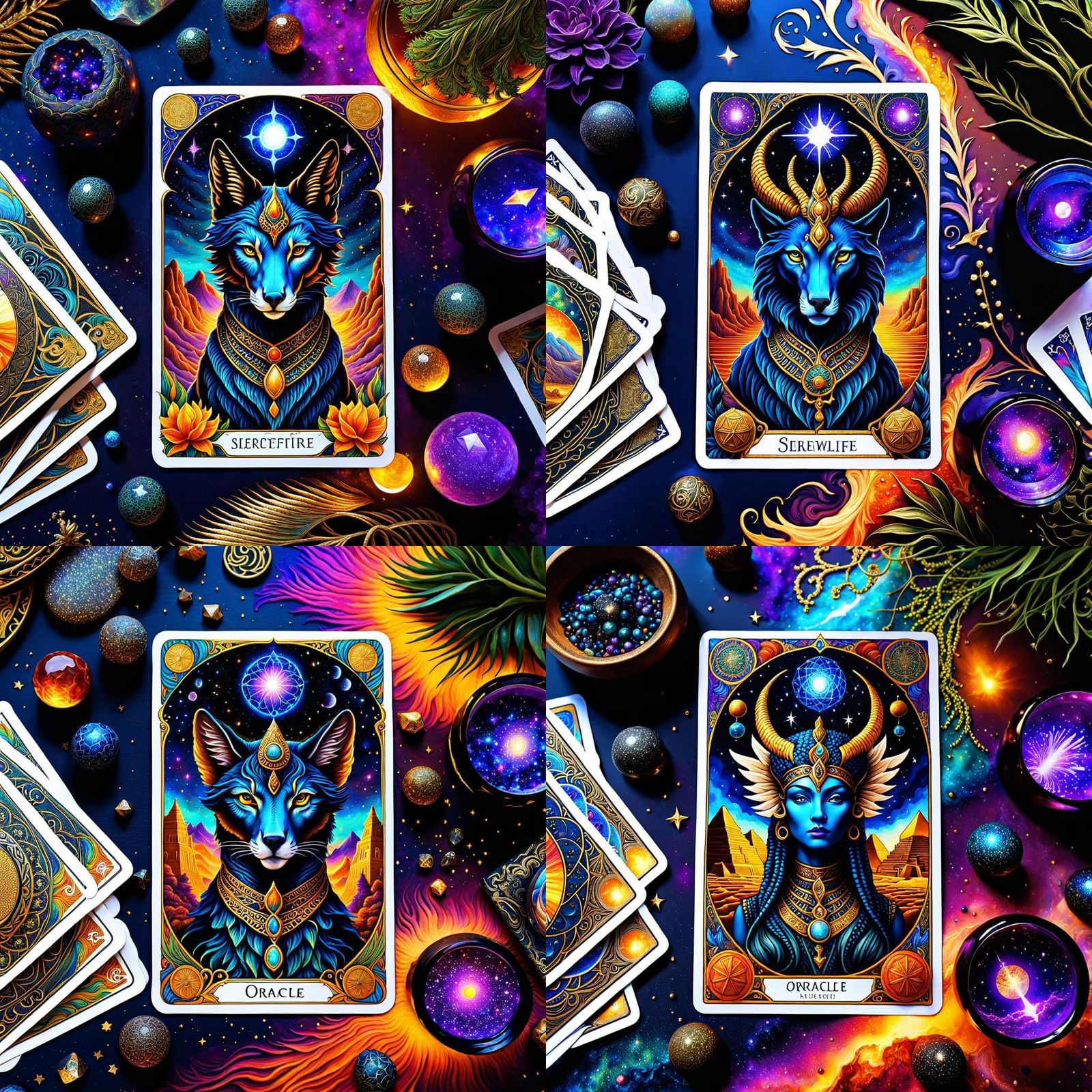 (Dragon) on a Serpentfire oracle Tarot cards and She Wolfe tarot card ...