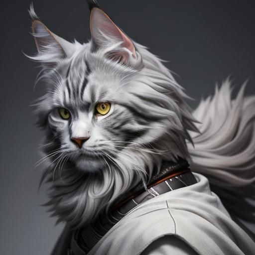 Jedi Knight Maine Coon Cat - AI Generated Artwork - NightCafe Creator