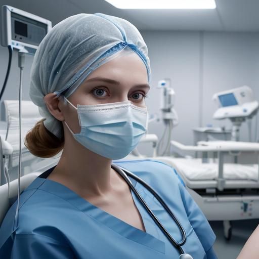 hospital operating room, close-up portrait - a lithuanian doctor ...