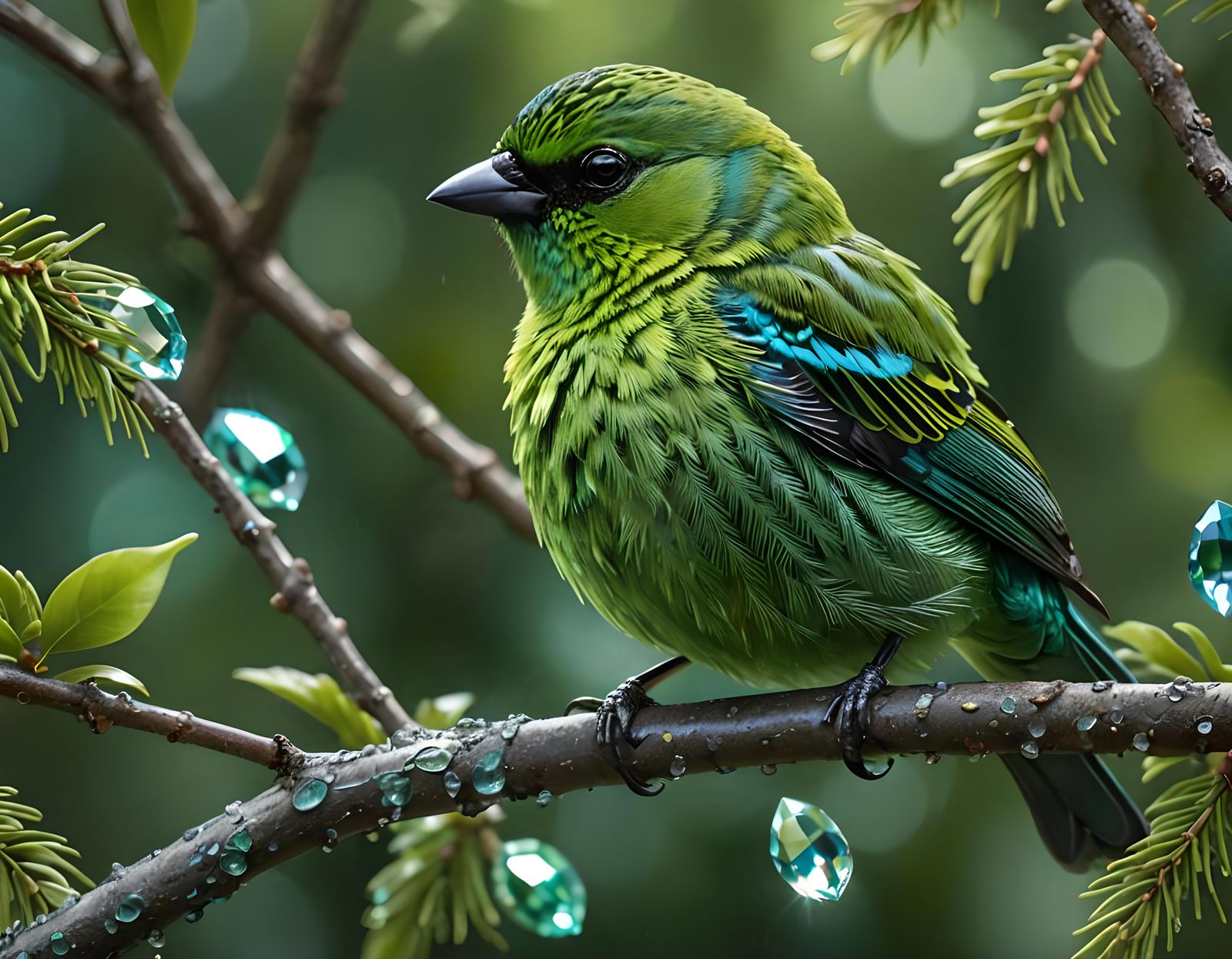 Emerald Bird 2 - AI Generated Artwork - NightCafe Creator