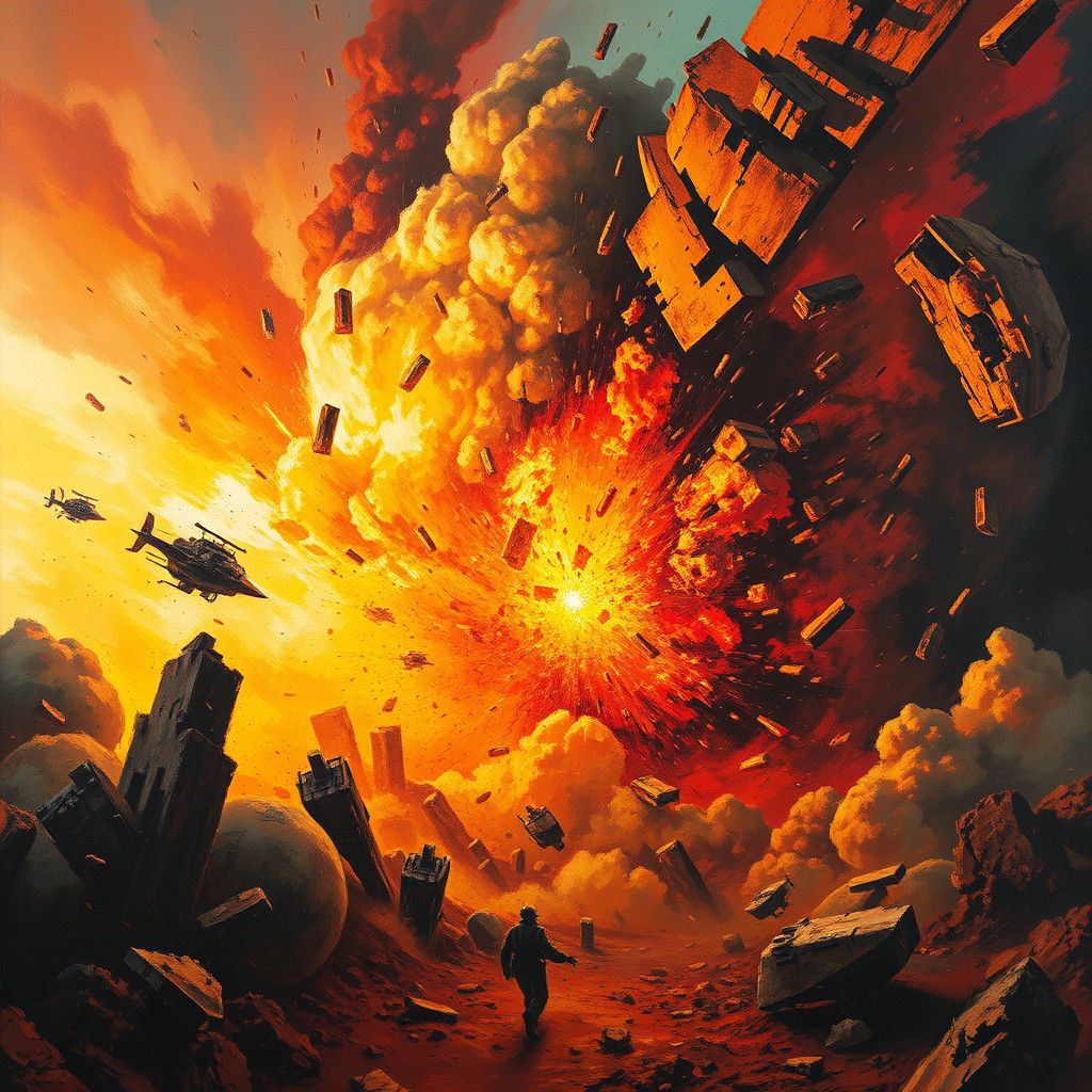 Boom - Cosmic Cataclysm in Fiery Hues