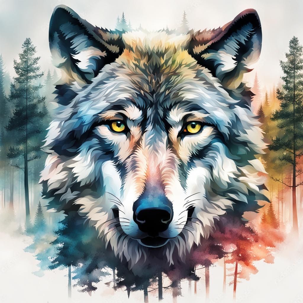 IP - Wolf Head - AI Generated Artwork - NightCafe Creator