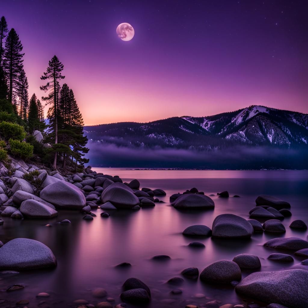 lake tahoe, water, beautiful, sunrise, atmospheric, rocks, shoreline ...