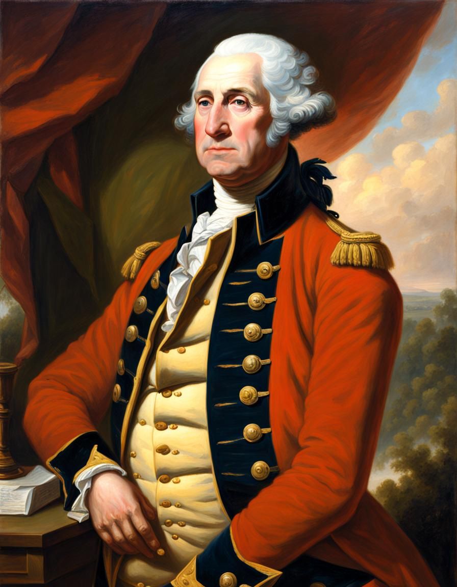 A painted portrait of George Washington - AI Generated Artwork ...