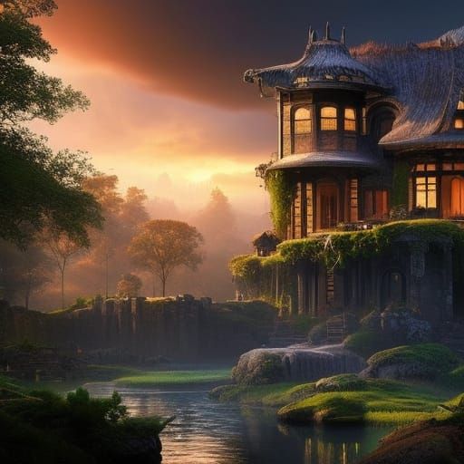 Spring House - AI Generated Artwork - NightCafe Creator