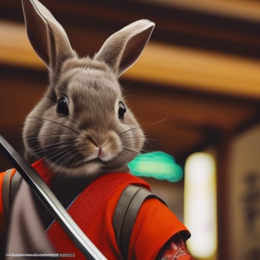 Bunny Samurai - AI Generated Artwork - NightCafe Creator