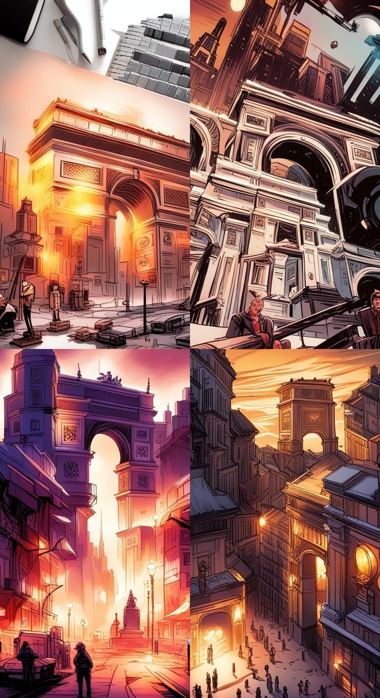 The Arc de Triomphe lit up at night - AI Generated Artwork - NightCafe Creator