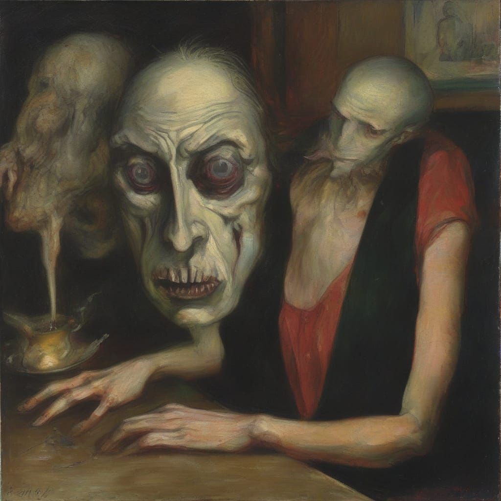 Surrealistic Beetlejuice in Dark Bio-Exorcism Scen... - AI Art