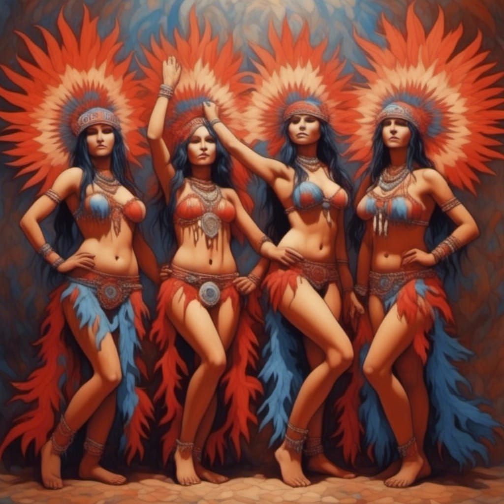 cherokee women tribal dance - AI Generated Artwork - NightCafe Creator