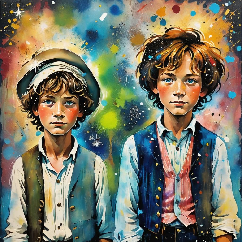 Two Boys: Tom Sawyer and Huckleberry Finn