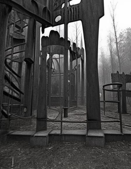 A old photo of an amusement playground creepy horror park from hell ...