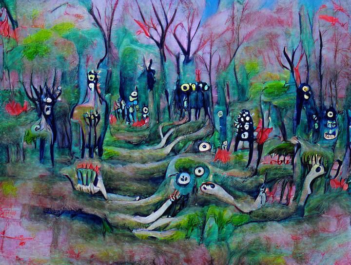 Creatures of the dead forest - AI Generated Artwork - NightCafe Creator