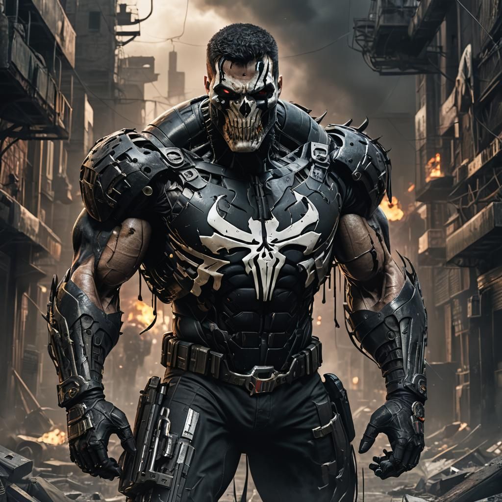 Punisher-venom as terminator character - AI Generated Artwork ...