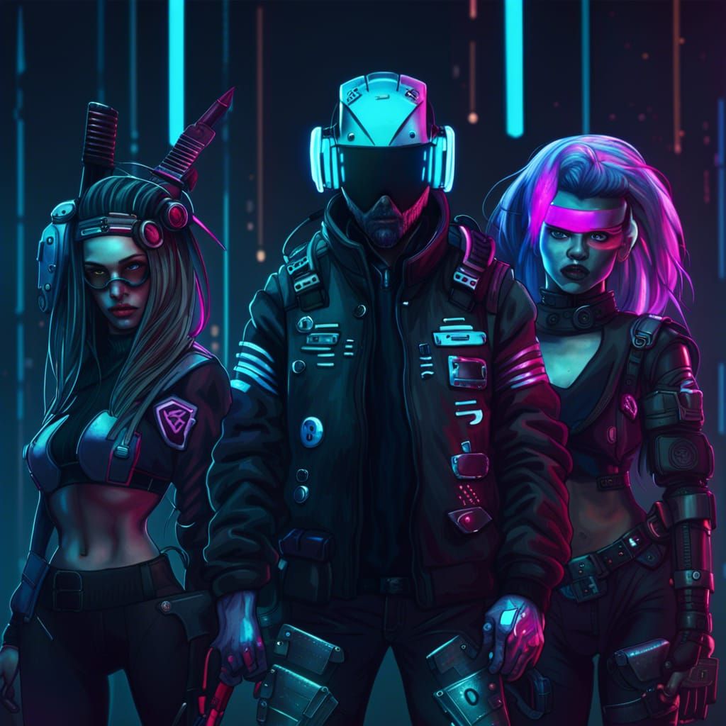 cyber punk team - AI Generated Artwork - NightCafe Creator