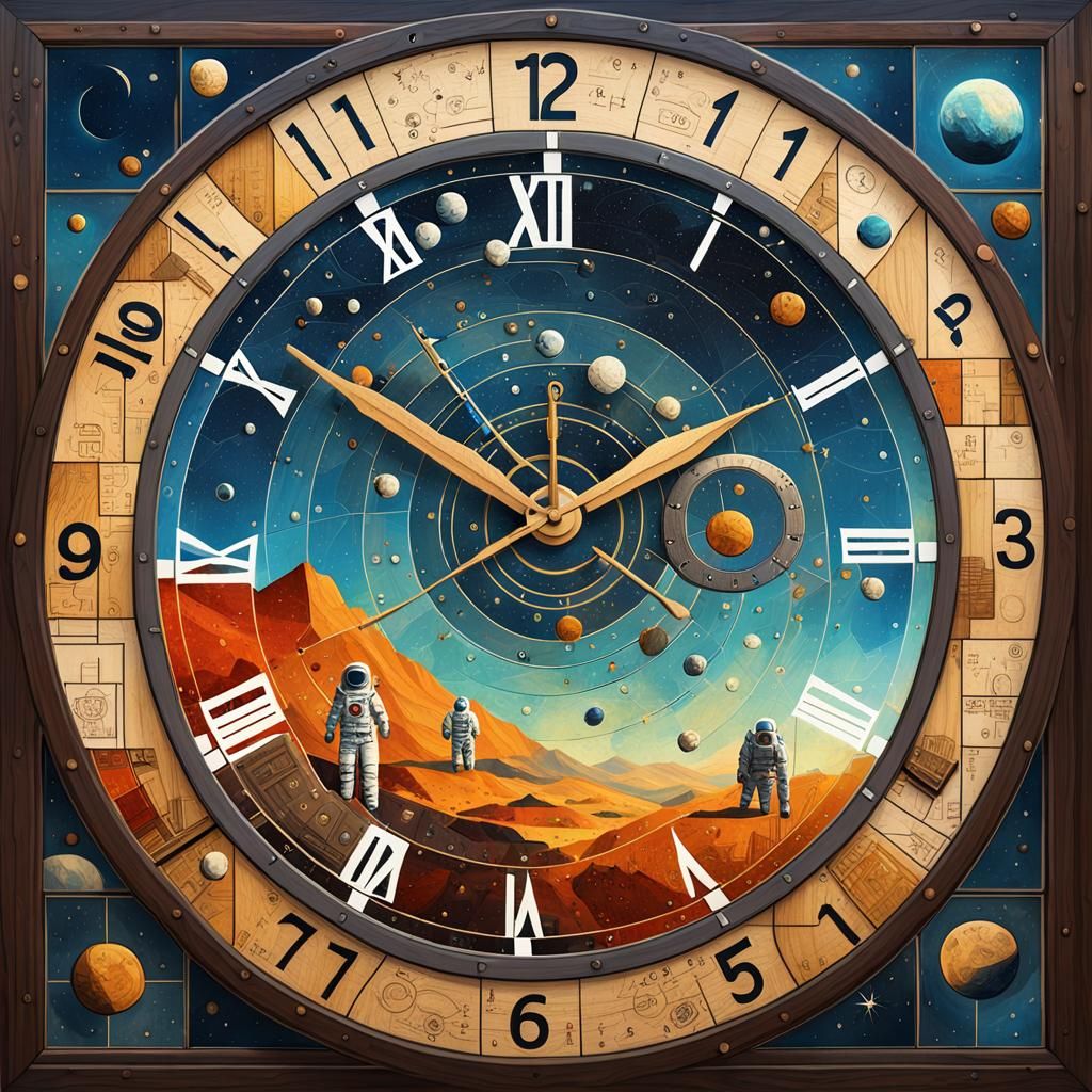 Astronaut themed Quasiperiodic Clock - Prompts in English, Bosnian and ...