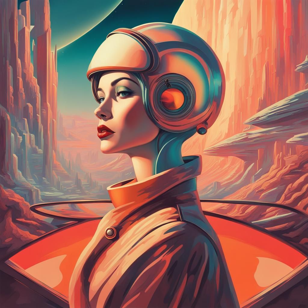 Retro futuristic woman - AI Generated Artwork - NightCafe Creator