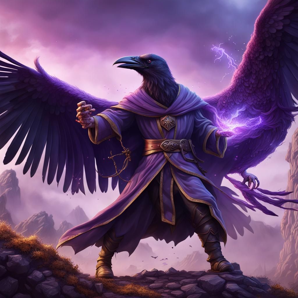 cool purple raven - AI Generated Artwork - NightCafe Creator