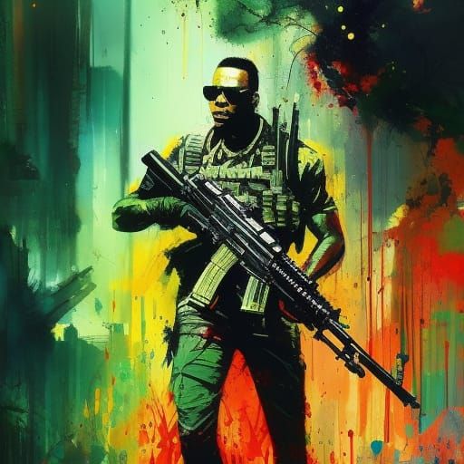 Insanity!!!! insane mad african-american male sniper!!! red mist ...