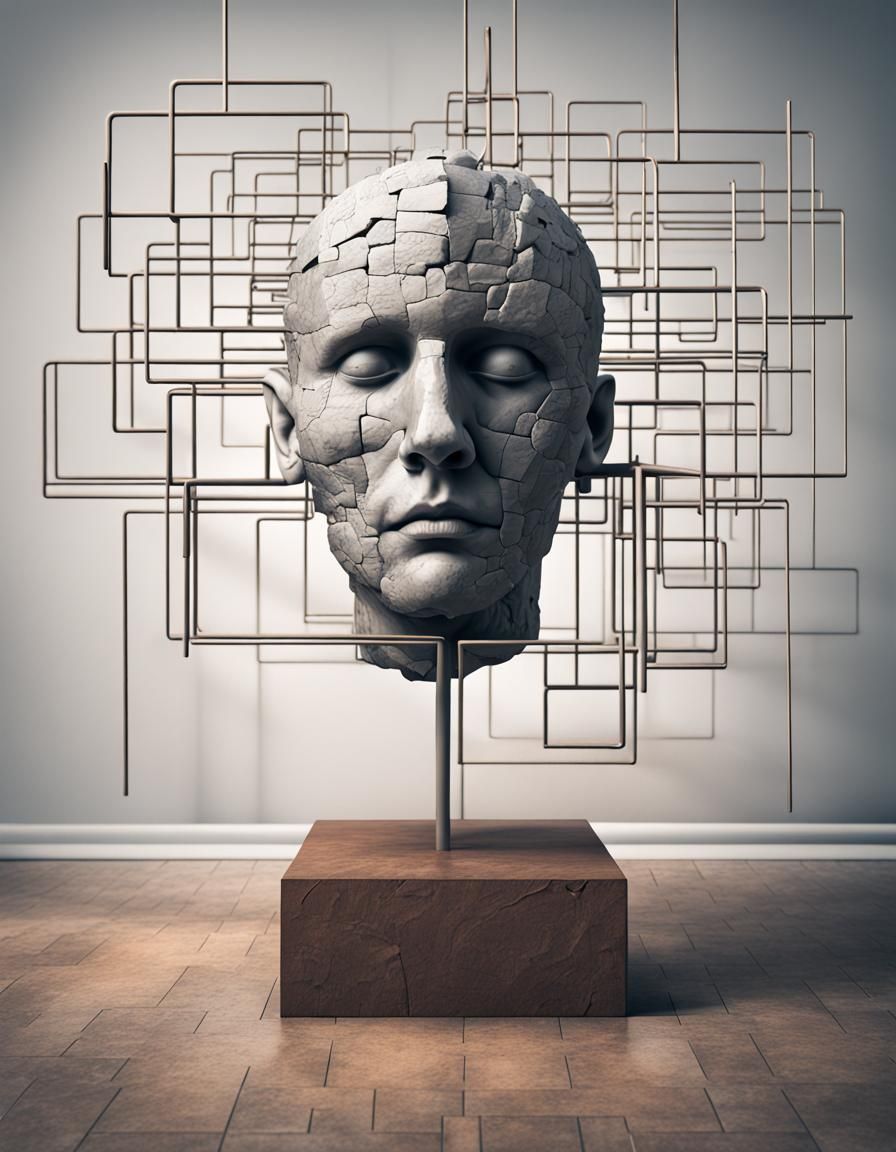 Abstract Head Statue - AI Generated Artwork - NightCafe Creator