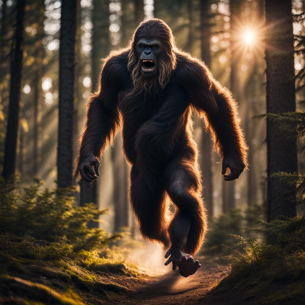 Angry sasquatch - AI Generated Artwork - NightCafe Creator